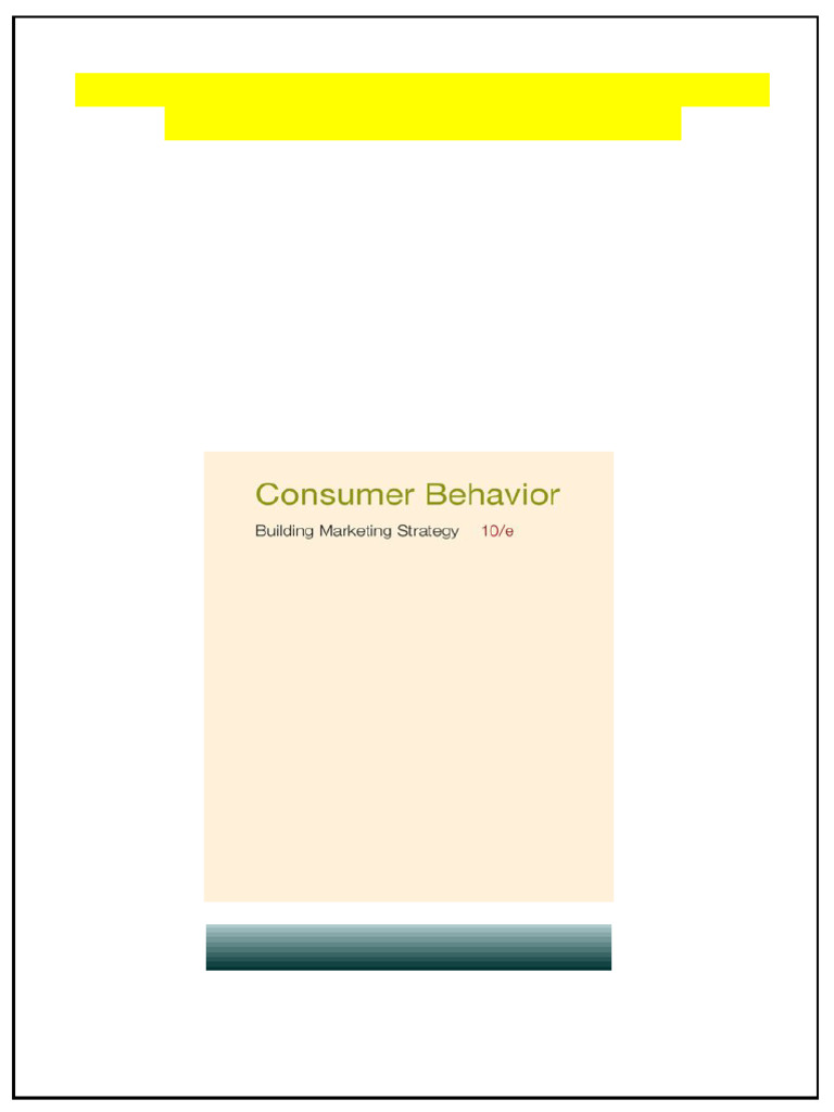 Consumer behavior building marketing strategy 10th Edition Del I ...