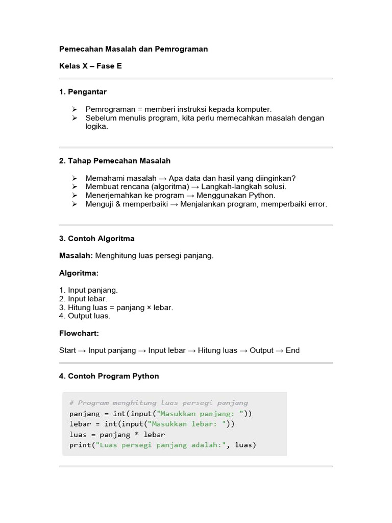 Pemecahan Masalah dalam Pemrograman Python | PDF