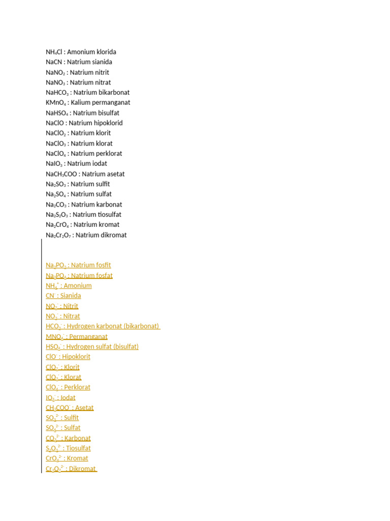Nama - Nama Poli Atom | PDF