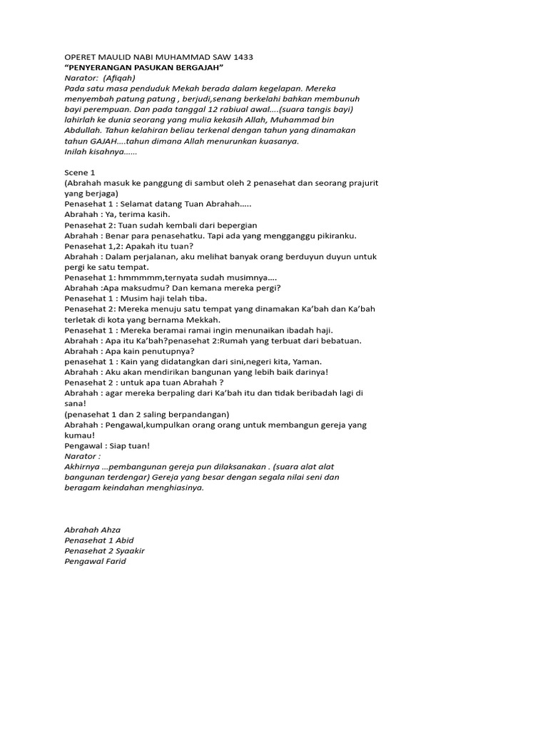 Operet Maulid Nabi Muhammad Saw 1446 | PDF