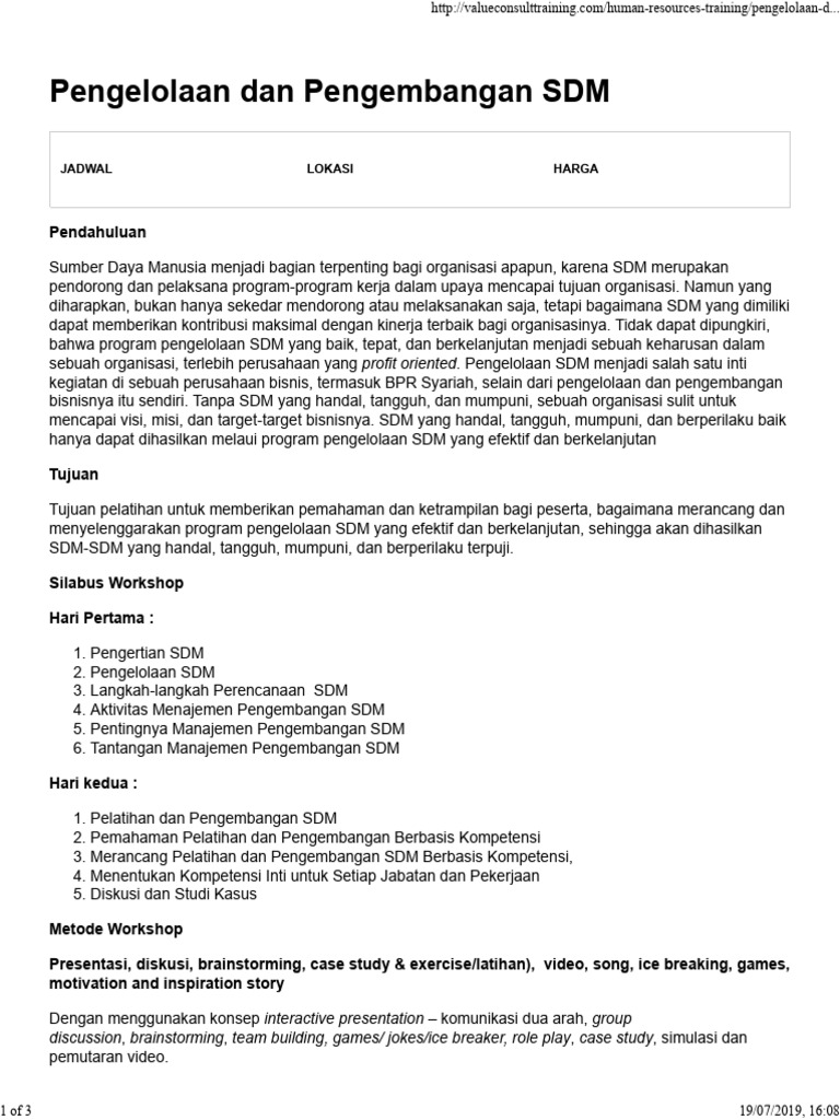 Pengelolaan Dan Pengembangan SDM | PDF