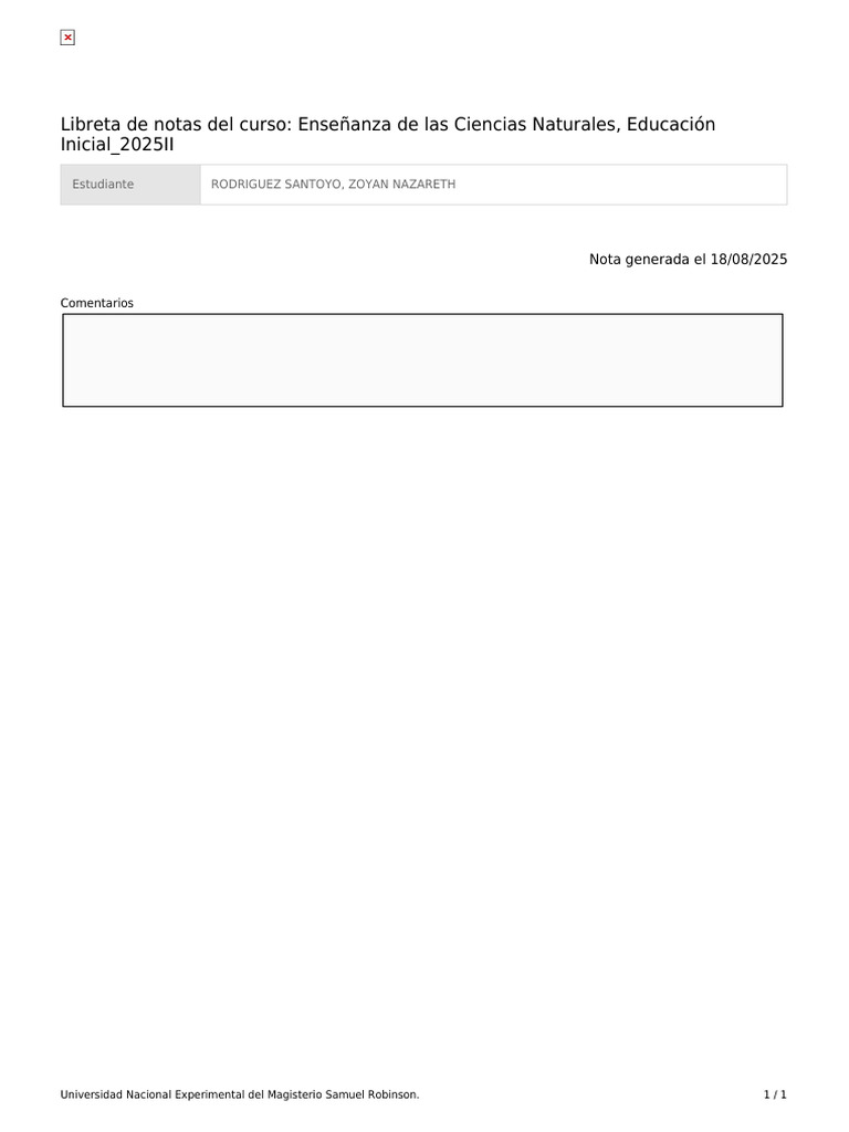 Libreta de Notas Del Curso: Enseñanza de Las Ciencias Naturales ...