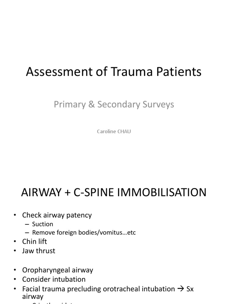 Primary Survey Pdf Major Trauma Neck