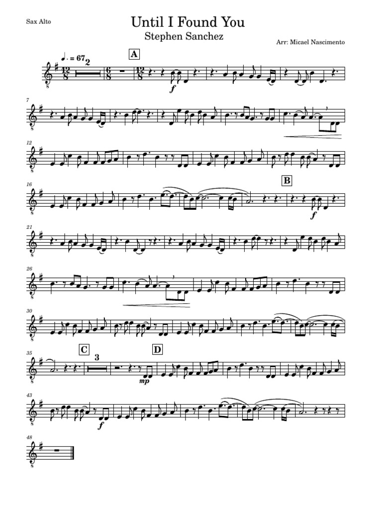Until I Found You - Sax Alto v2 | PDF