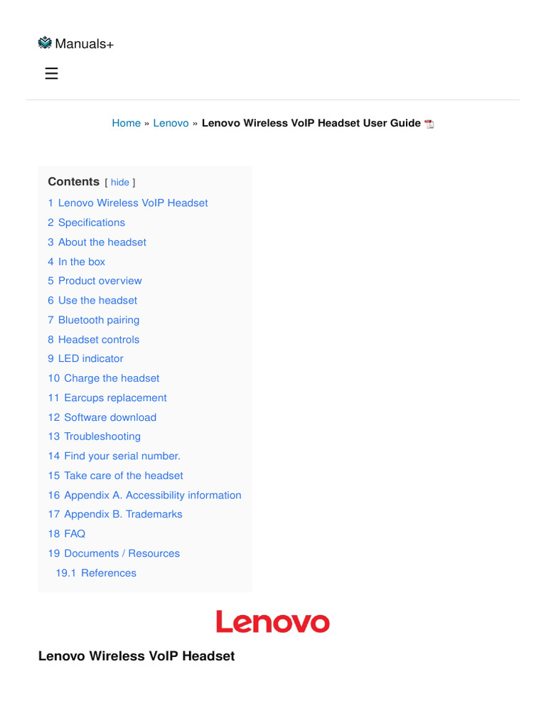 Lenovo Wireless VoIP Headset Guide | PDF | Bluetooth | Usb