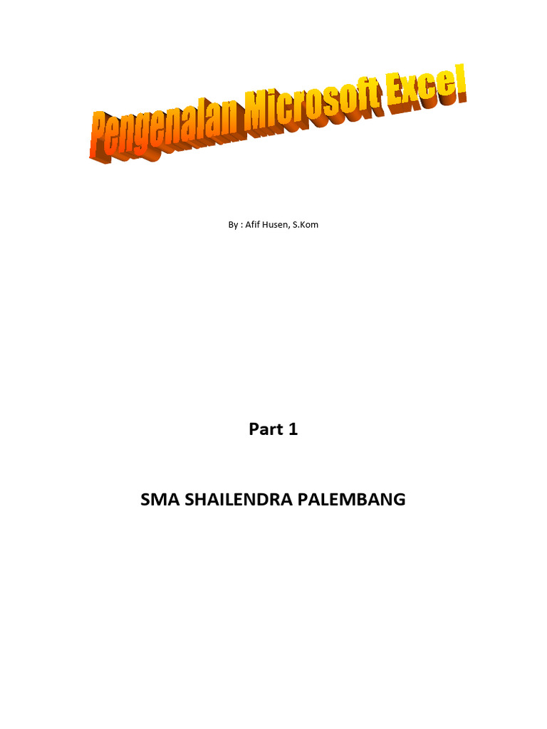 Materi Excel Part 1 SMA | PDF