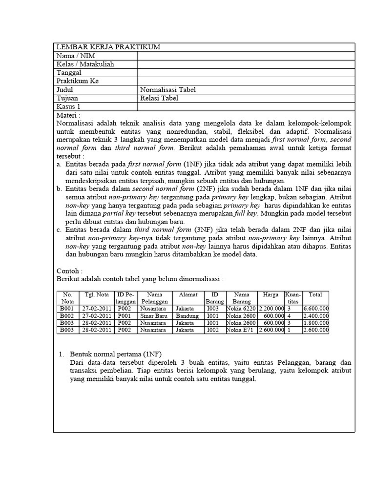 Pertemuan 15 - Normalisasi Tabel II | PDF