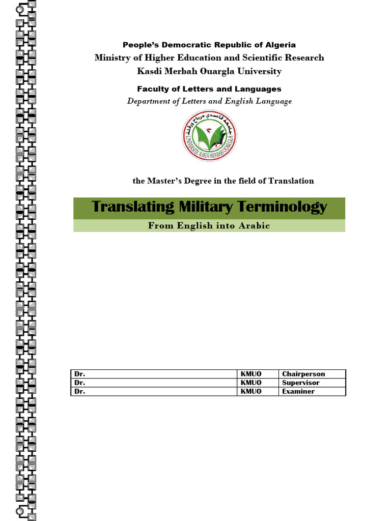 Translating Military Terms: English to Arabic | PDF | Translations ...