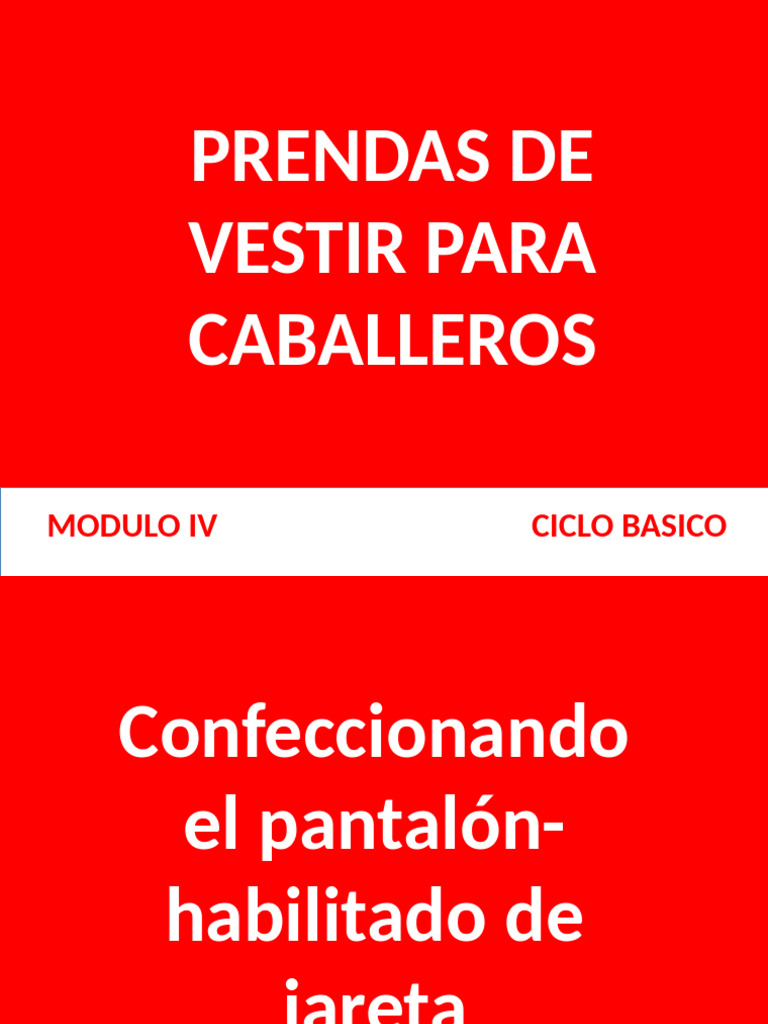 Confección de Pantalón con Gareta | PDF