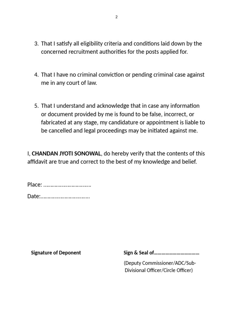 Affidavit (Addl Page) 2 | PDF