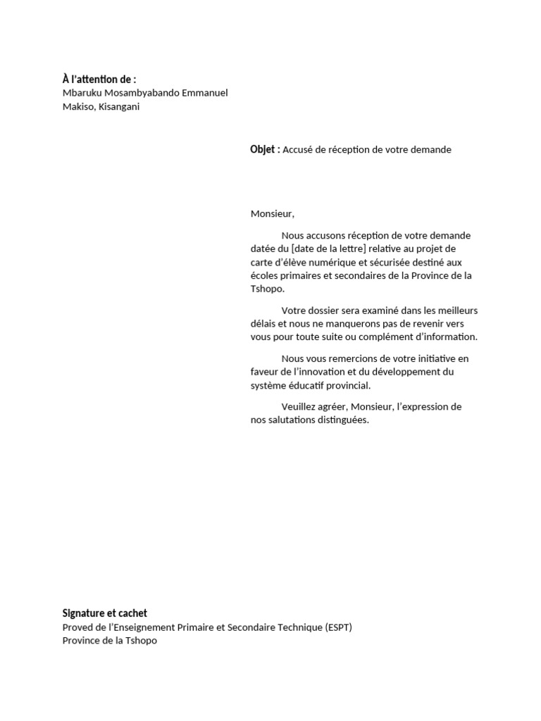 Accusé de Réception | PDF