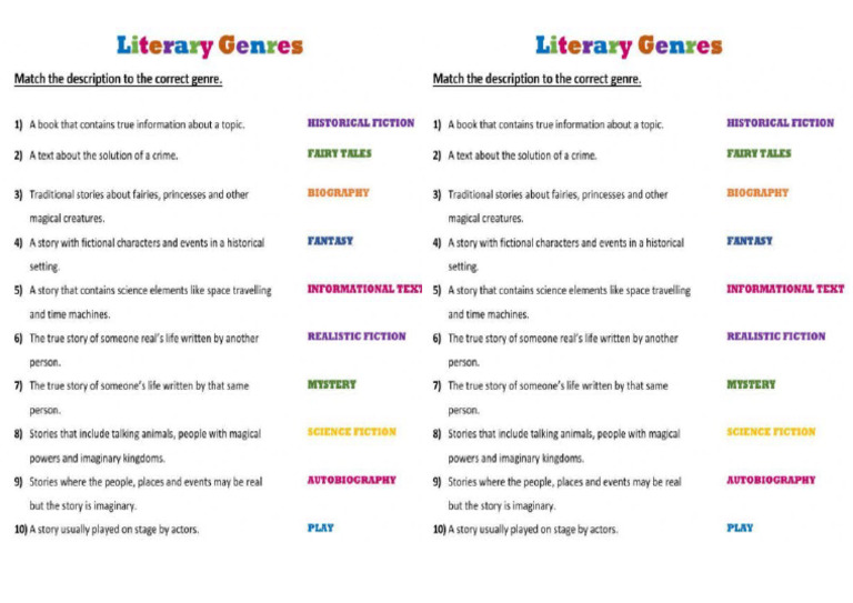 Literary Genres 5° | PDF