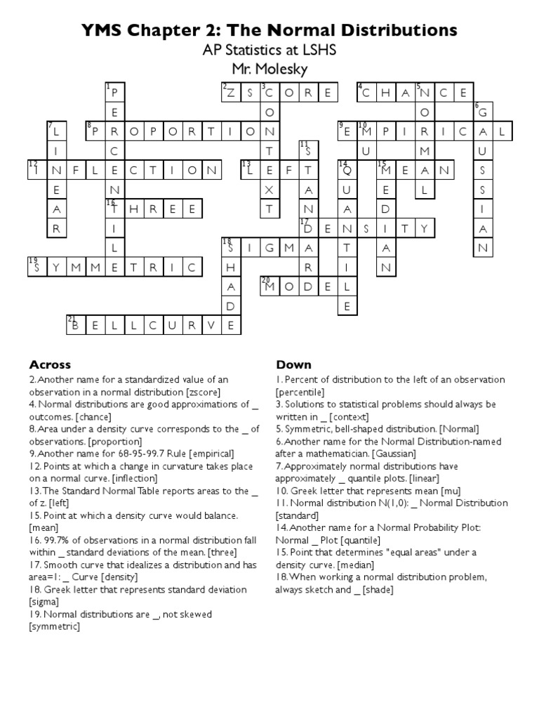 YMS Chapter 2: The Normal Distributions AP Statistics at LSHS Mr ...