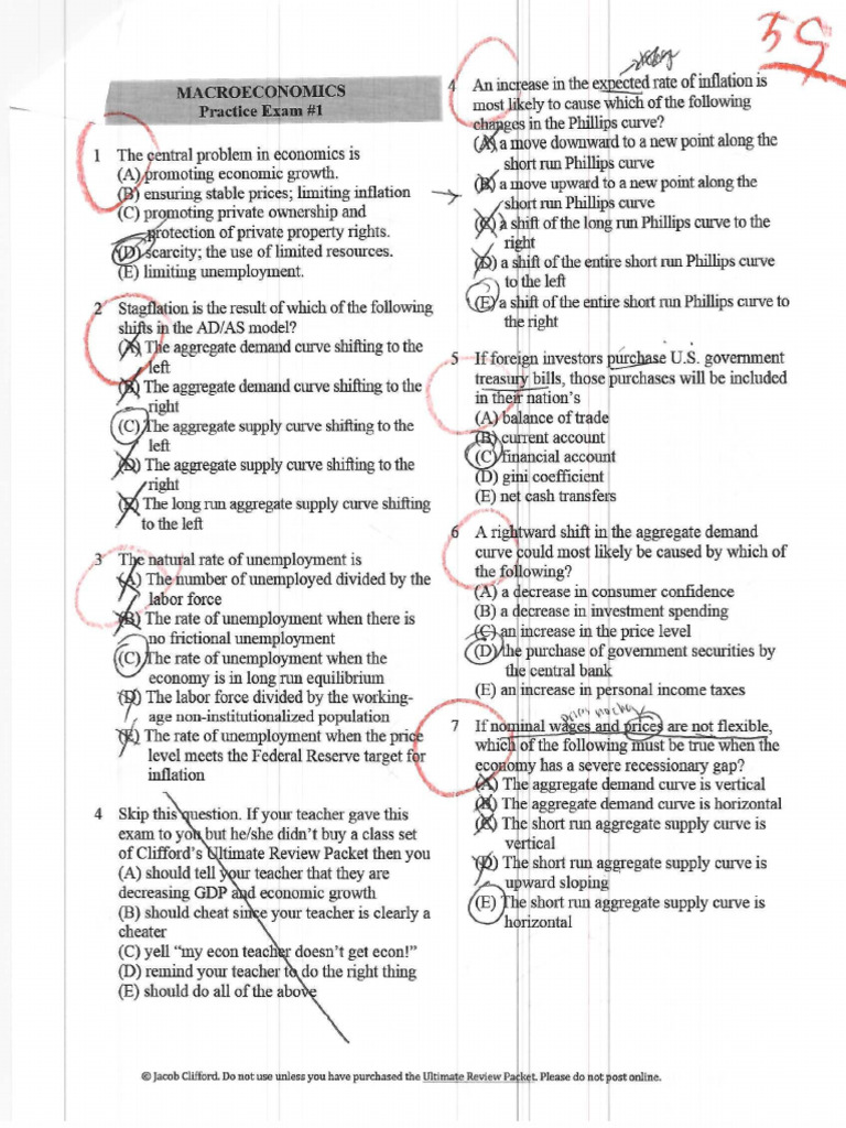 Jacob Clifford Practice Test #1 MCQ Scored | PDF