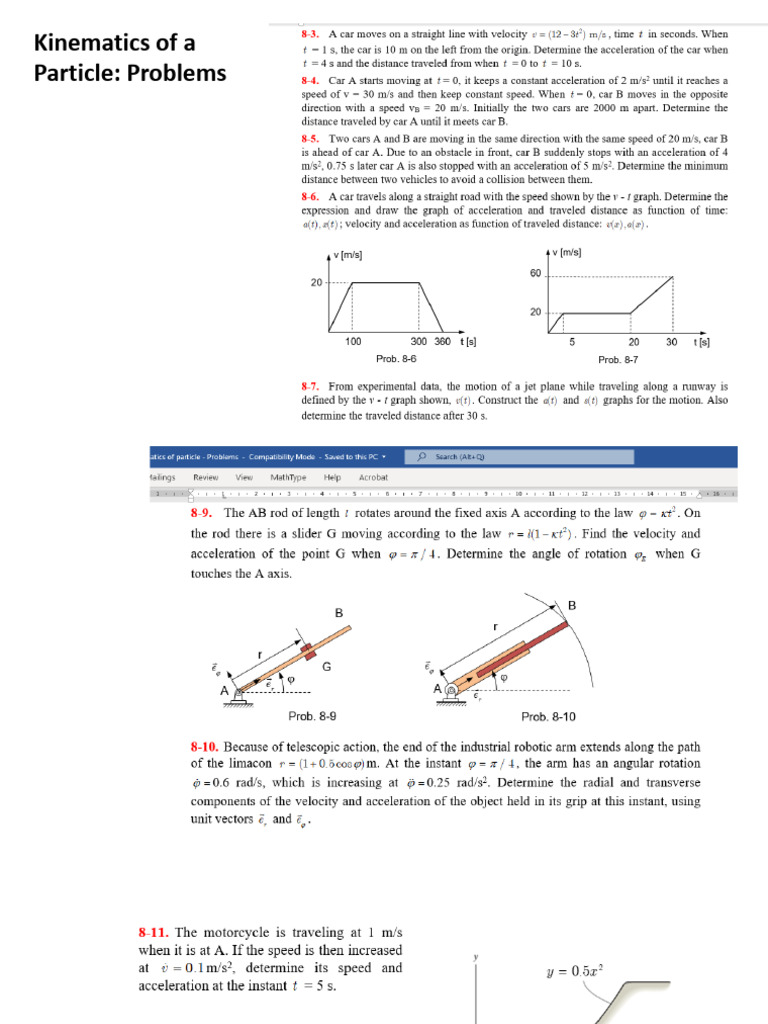 Problems Kinematics 1 | PDF