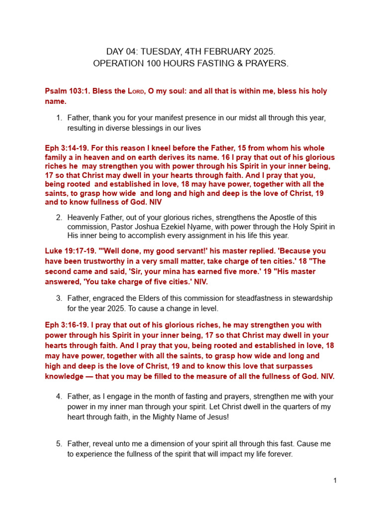 Day 04 - Tuesday, 4th February 2025 | PDF | Prayer | Logos (Christianity)