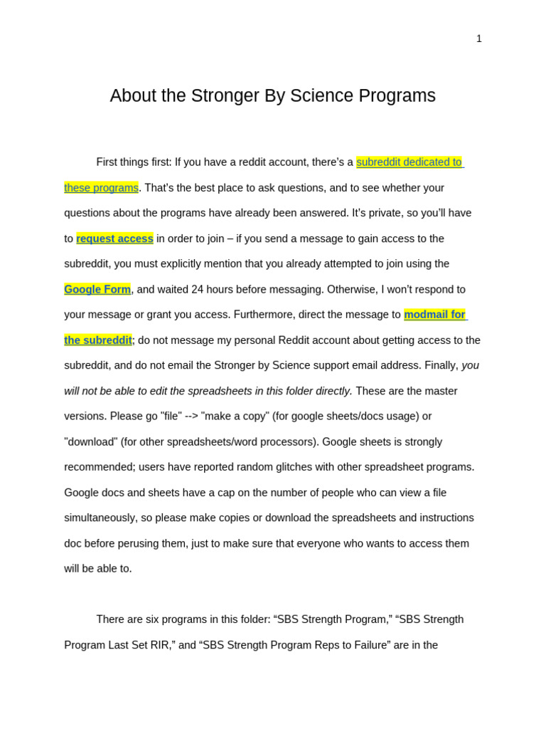 Stronger By Science Program Guide | PDF | Weight | Strength Training