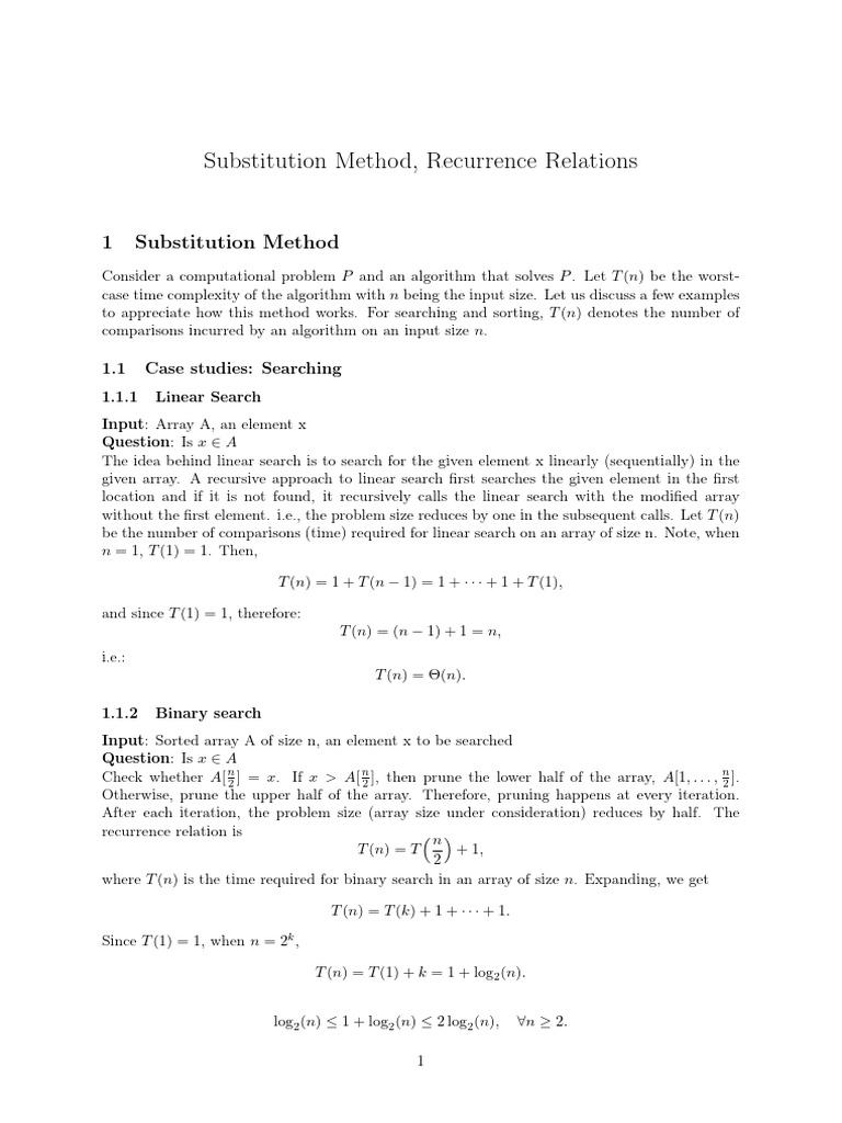 Recurrence Relations | PDF | Recurrence Relation | Time Complexity