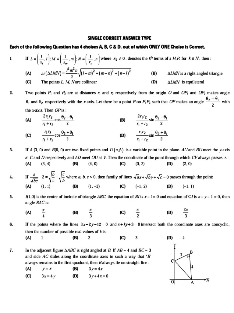 Geometry Multiple Choice Questions | PDF | Triangle | Cartesian ...