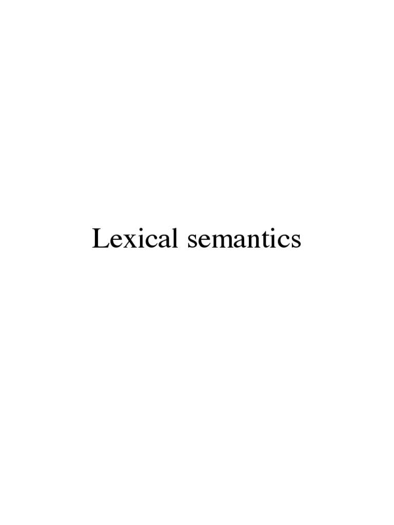Lexical Semantic | PDF | Aphasia | Priming (Psychology)