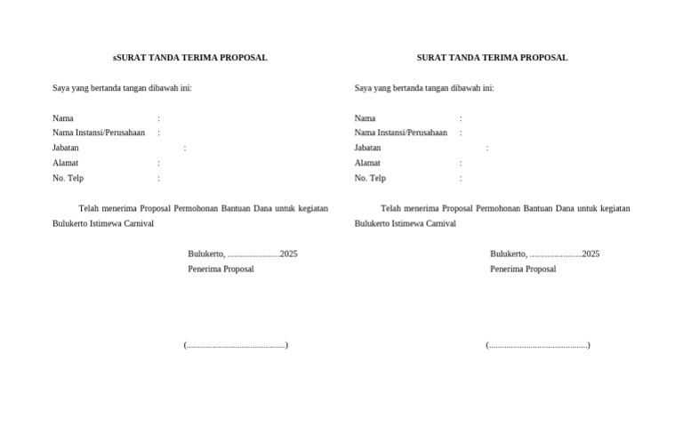 Surat Tanda Terima Proposal 2025 | PDF