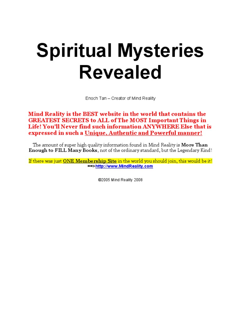 Enoch Tan - Spiritual Mysteries Revealed | PDF | God | Lucifer