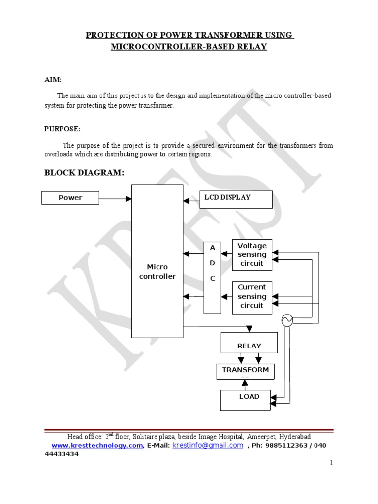 Protection Of Power Transformer Using Microcontroller Based Relay Pdf Transformer Relay