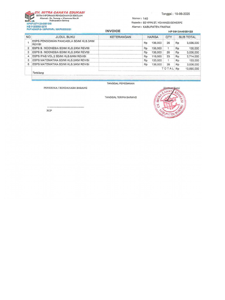 Buku SD Yppk St. Yohanes Gewerpe | PDF