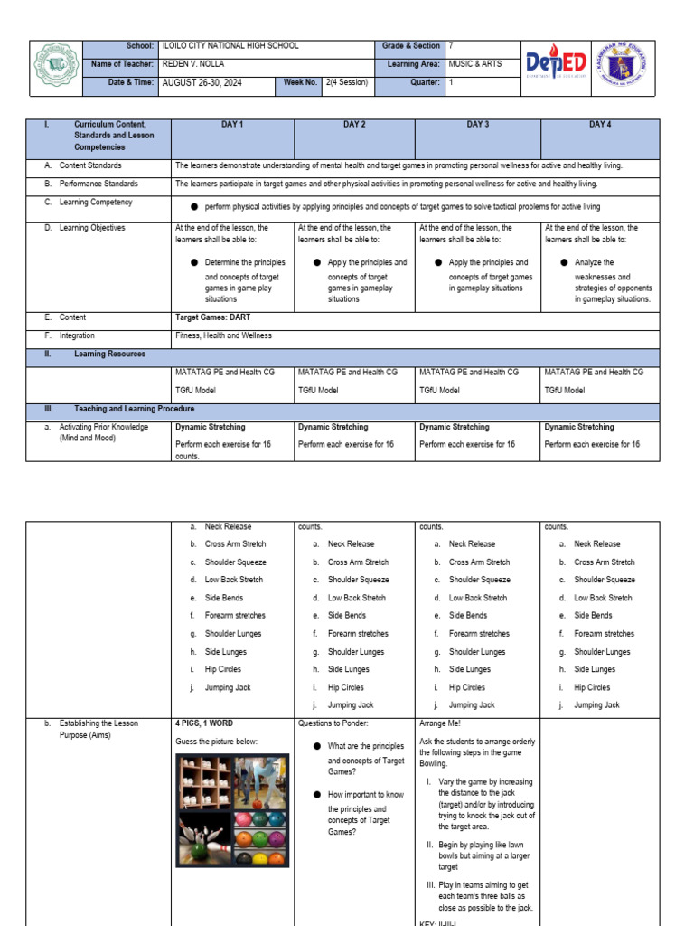 Q1 - LE - PE - Health - Grade 7 (Week 4) | PDF | Learning | Cognition