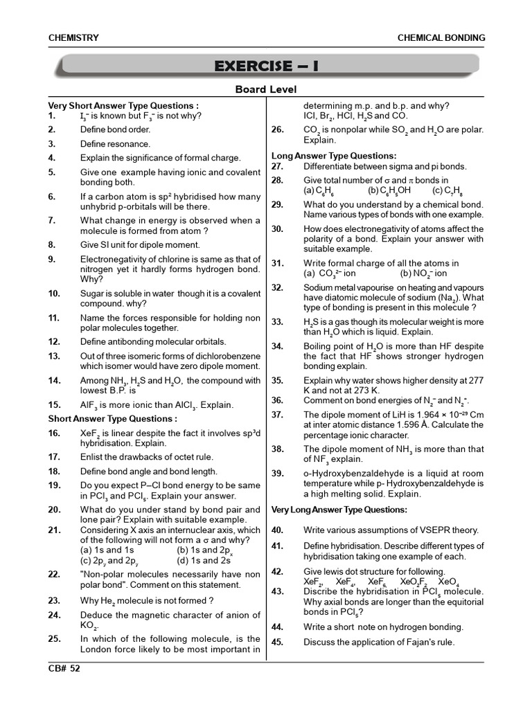 Key Concepts in Chemical Bonding | PDF | Chemical Bond | Chemical Polarity
