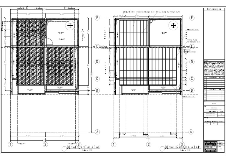 Denah Lantai Atap Rumah Tinggal A21 | PDF
