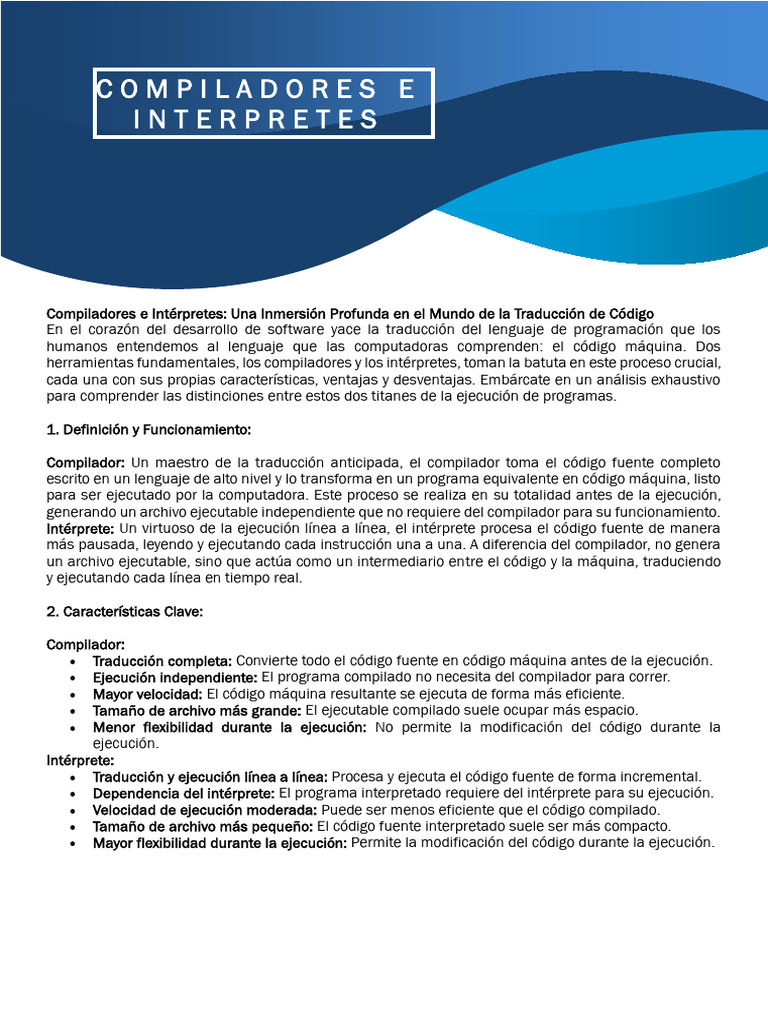 2-Compiladores e Interpretes de La Clase de Compi | PDF | Compilador ...