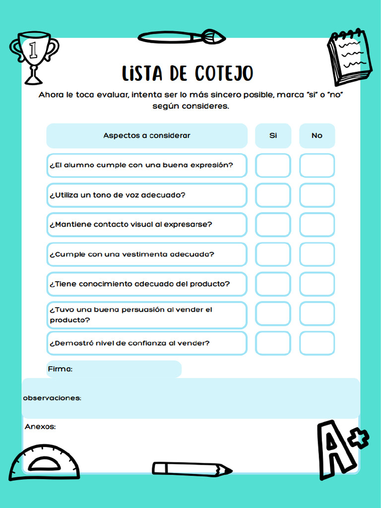 Hoja de Trabajo Lista de Cotejo de Actividades y Tareas Organizado Azul ...