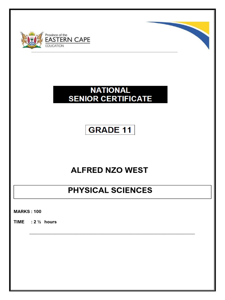 Phy Exam Sept 2025 Gr11 QP Final | PDF | Gases | Acid