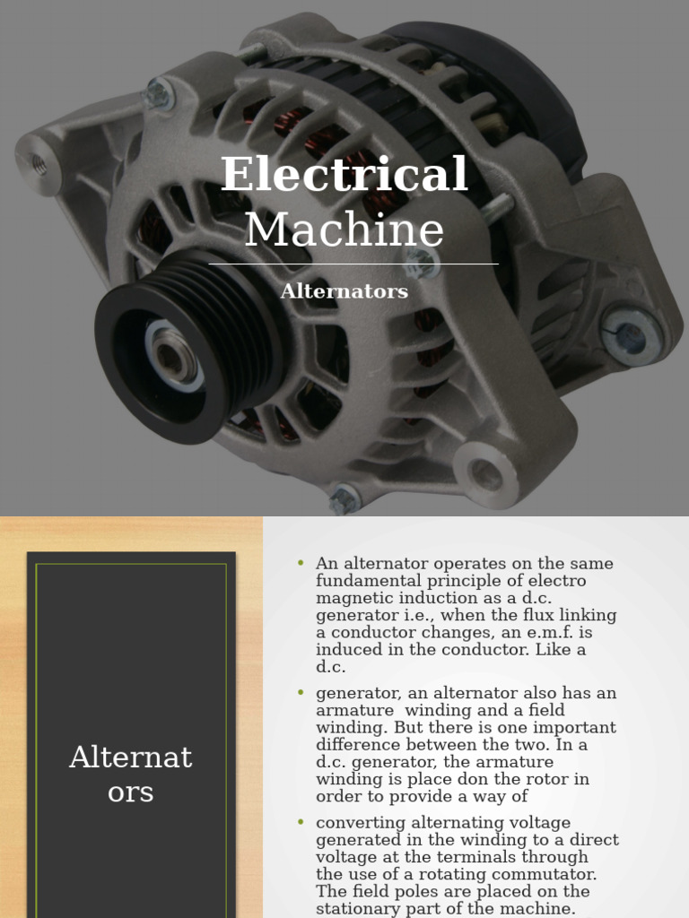 Electrical Machine Alternators Or Ac Motor Pdf Manufactured Goods
