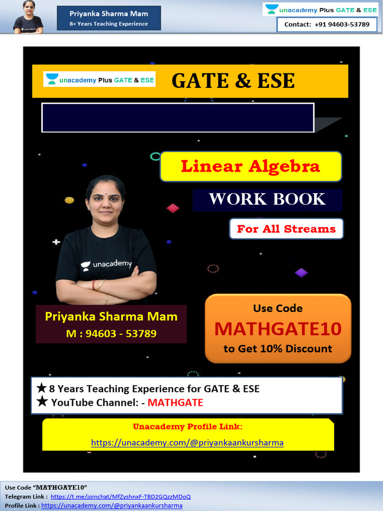 Linera Algebra Workbook | PDF | Matrix (Mathematics) | Determinant