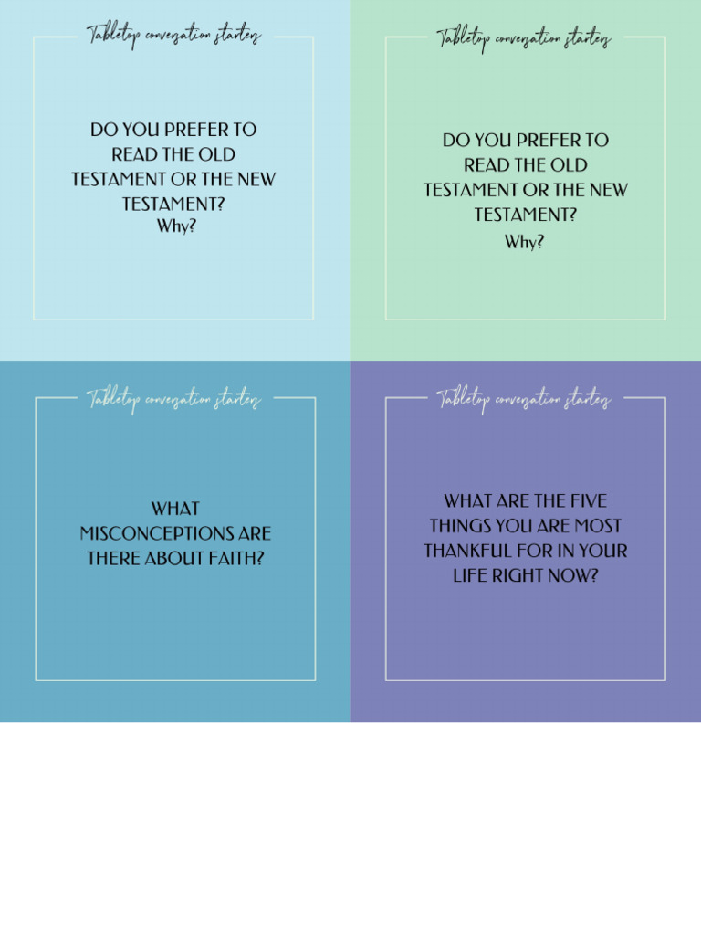 Printable Conversation Cards | PDF
