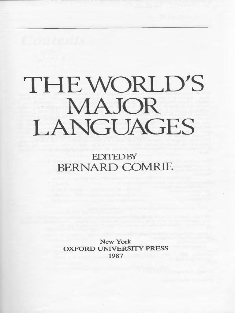 Major Languages of the World Overview | PDF