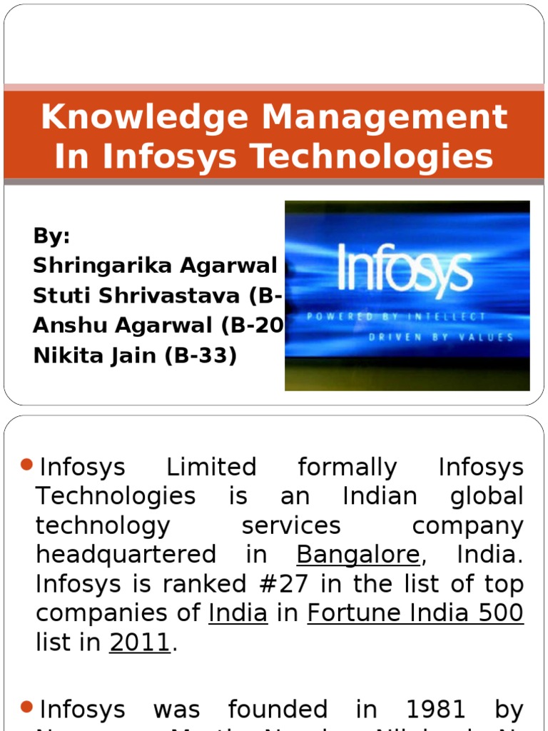 Knowledge Management in Infosys Technologies | PDF | Knowledge ...