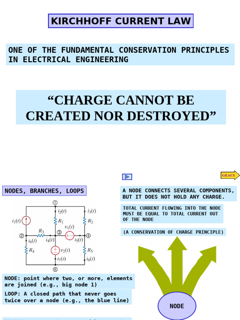 Kirchhoff Current Law Explained | PDF | Physical Quantities | Electronics