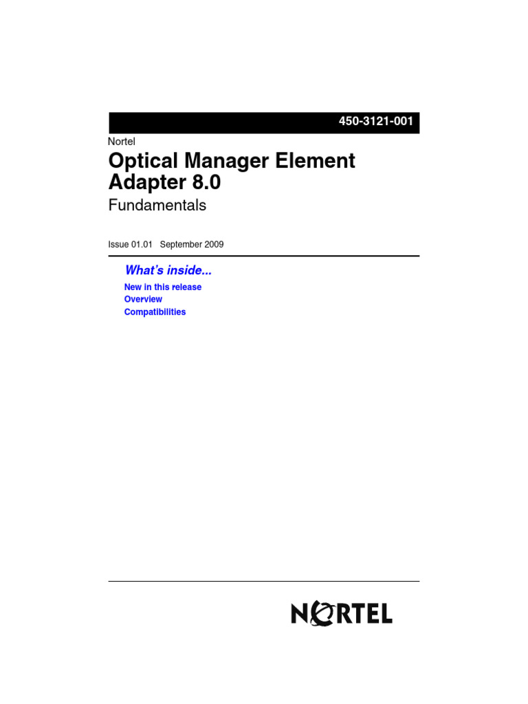 Nortel Optical Manager Element Adapter 8.0 Guide | PDF | Computer ...