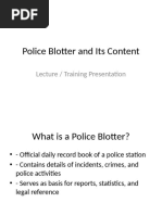 Police Blotter | PDF | Police | Inspector