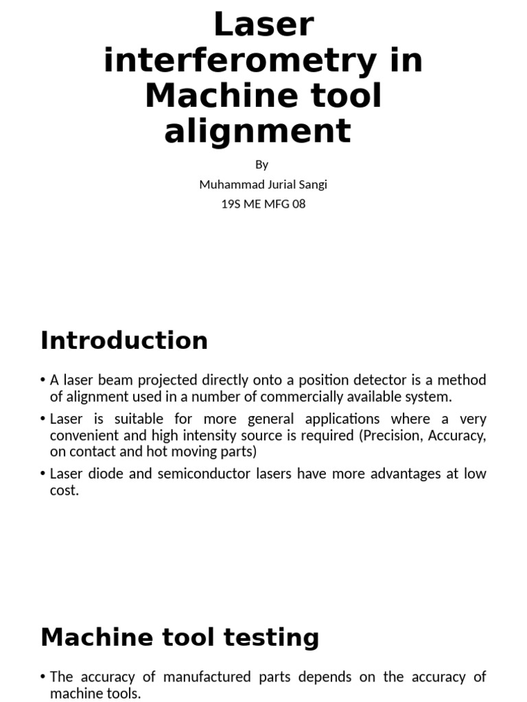 Laser Interferometry for Machine Tool Alignment | PDF | Interferometry ...