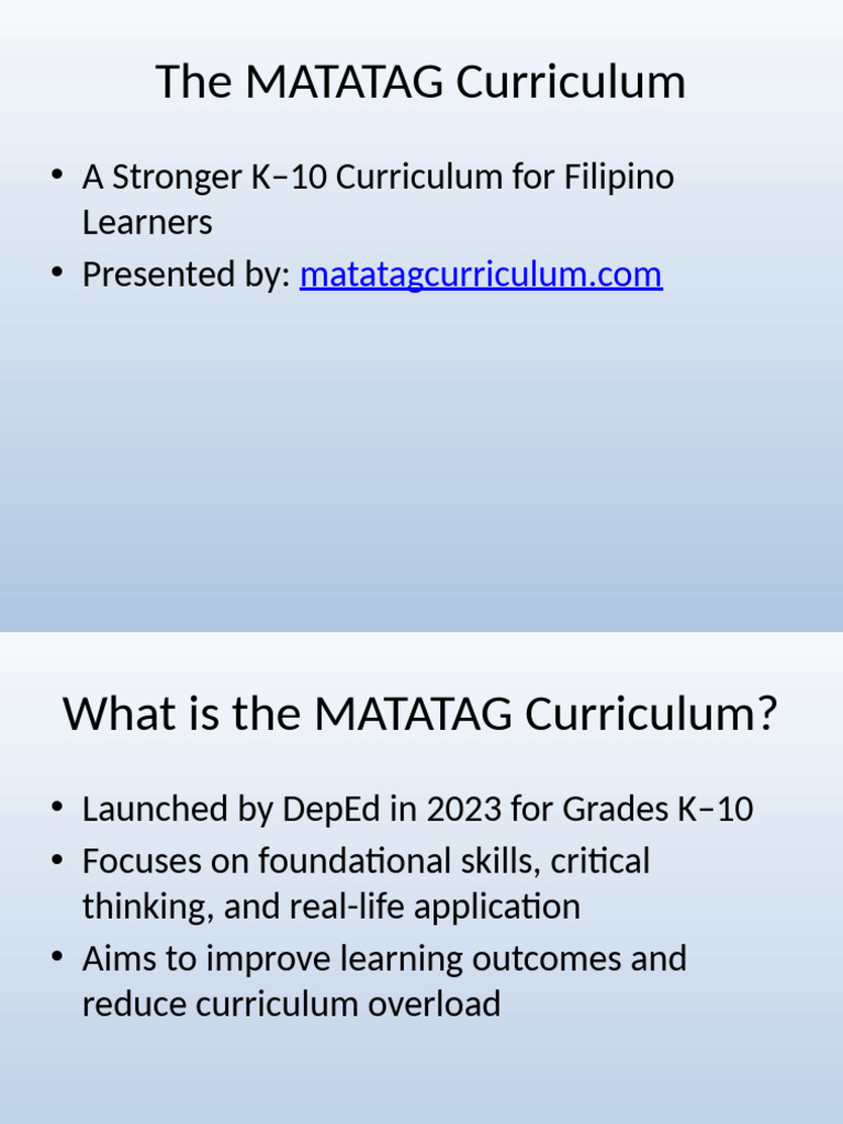 Matatag Curriculum | PDF | Curriculum | Learning