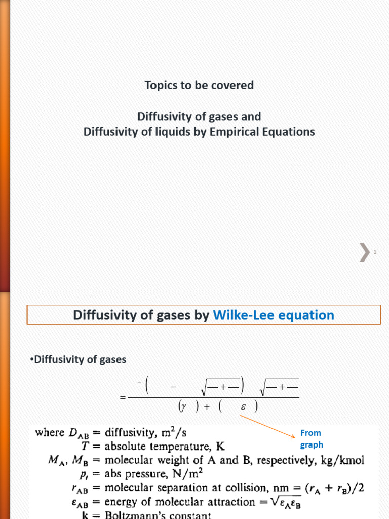 Wilk Lee Equation For Diffusivity of Gases | PDF