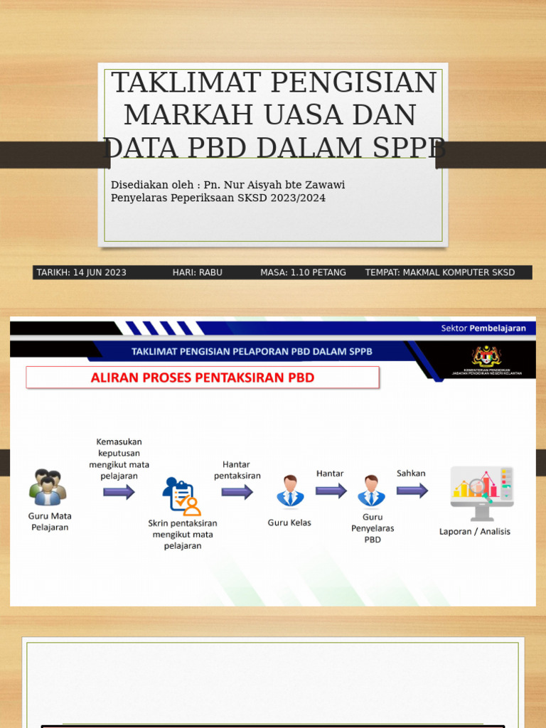 Taklimat Pengisian Data PBD Dan Markah Uasa 2023 | PDF