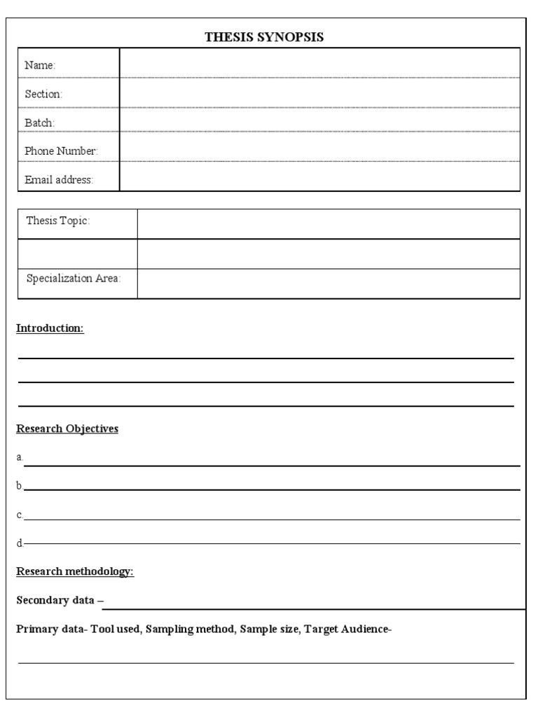 Thesis Synopsis and Research Overview | PDF