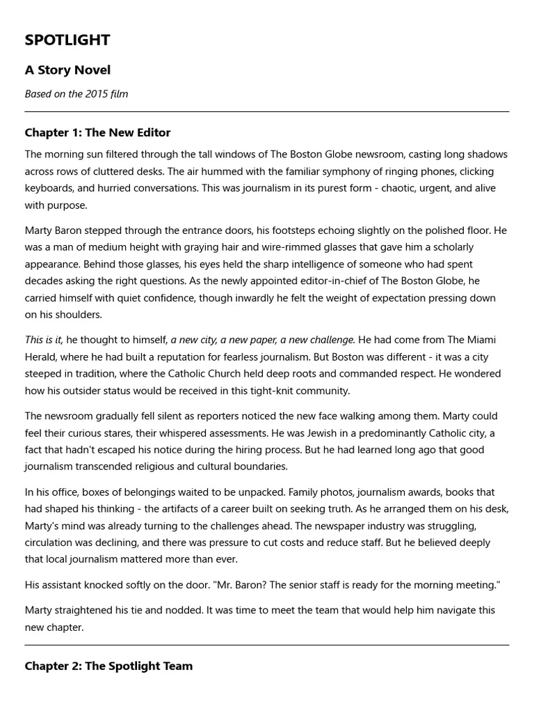 Spotlight: Uncovering Boston's Truths | PDF