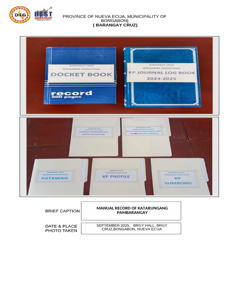 BEST Barangay TEMPLATE - Photo Documentation | PDF