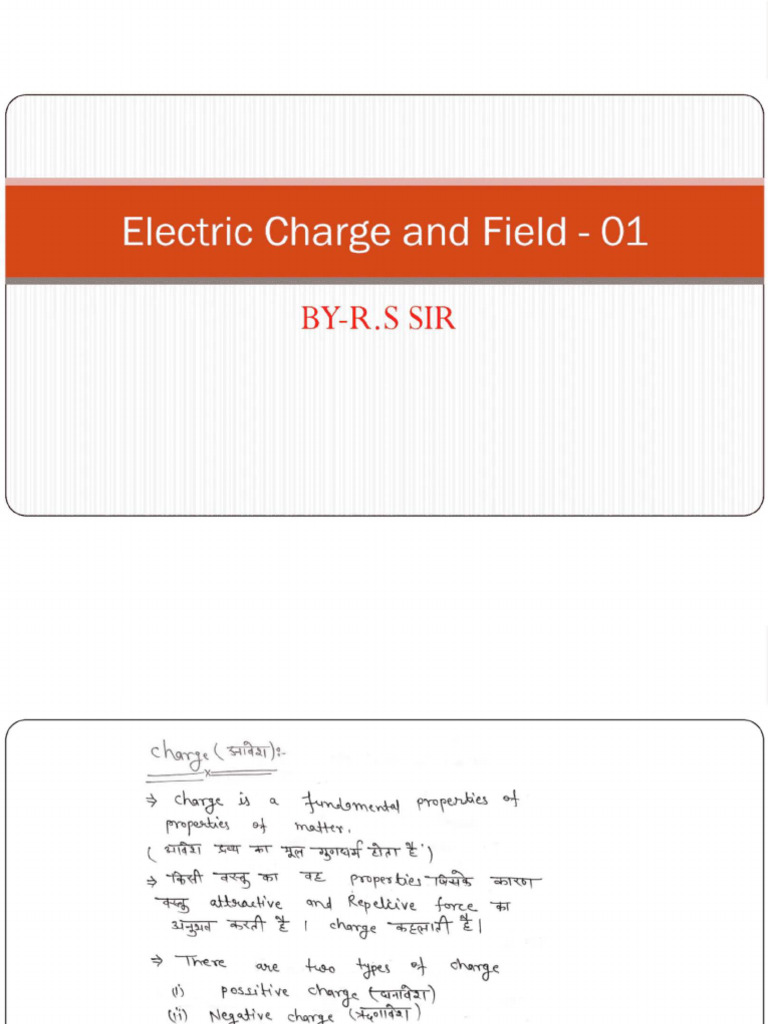 Chapter 1 (Part - 1) Electric Charge & Field | PDF